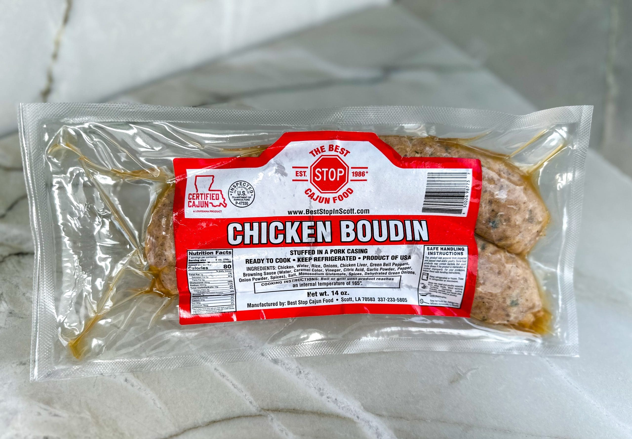 Chicken Boudin Retail Pack Case (14 - 14 oz packs) - The Best Stop ...